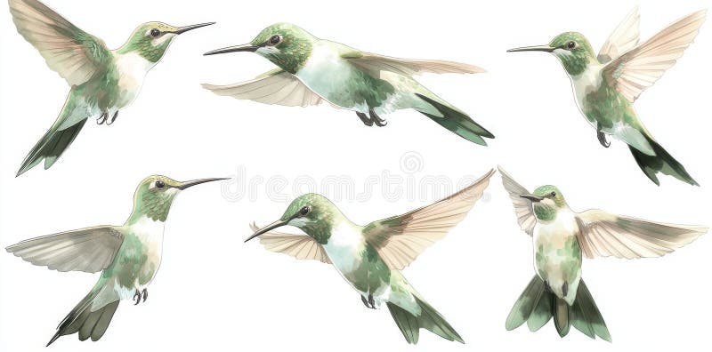 Watercolor Hummingbird Illustrations for Graphic Design Resources Stock ...