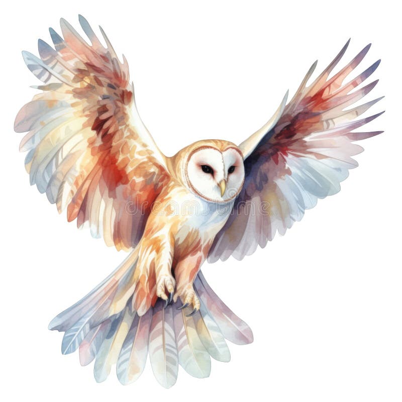 Watercolor Illustration of a Barn Owl in Flight Stock Image ... Watercolor Illustration of a Barn Owl in Flight Stock Image ...