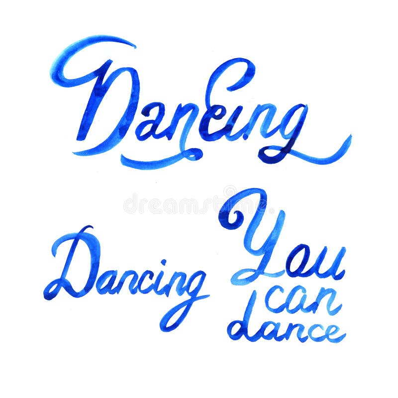 Dance Cursive Calligraphy Painting Stock Illustration - Illustration of ...