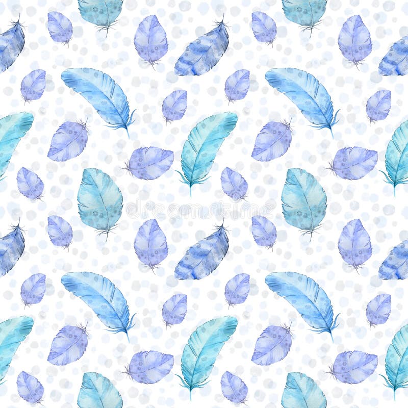 Watercolor Illustration, Delicate Banner, Seamless Pattern, Blue ...