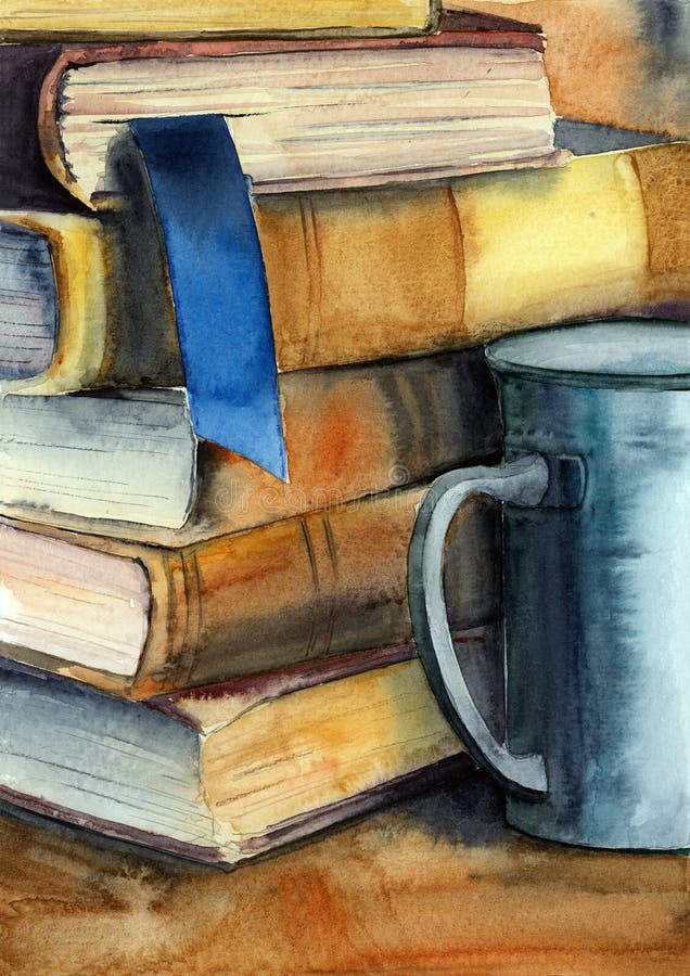 Watercolor Stack Books Stock Illustrations 859 Watercolor Stack Books