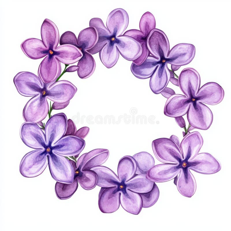 A Watercolor Illustration, Digitally Created, Featuring a Circle of ...