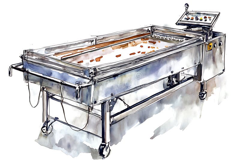 Watercolor Illustration of a Food Processing Machine Stock Illustration ...