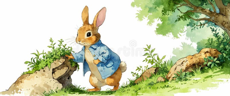 Watercolor Illustration Friends Peter Rabbit. Stock Image - Image of ...