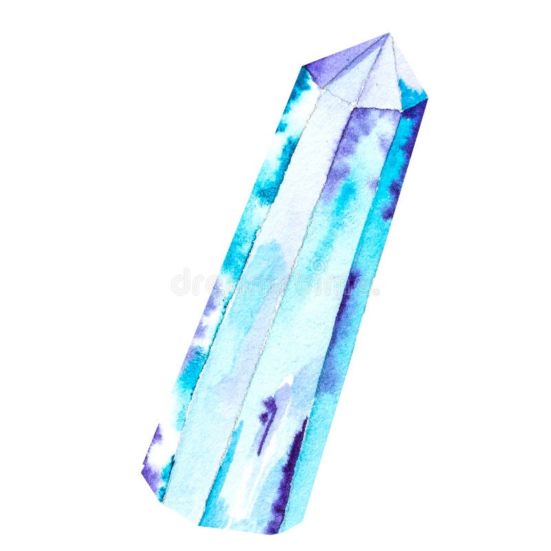 Watercolor Illustration of Magic Crystals, Hand Drawing, Esoterics ...