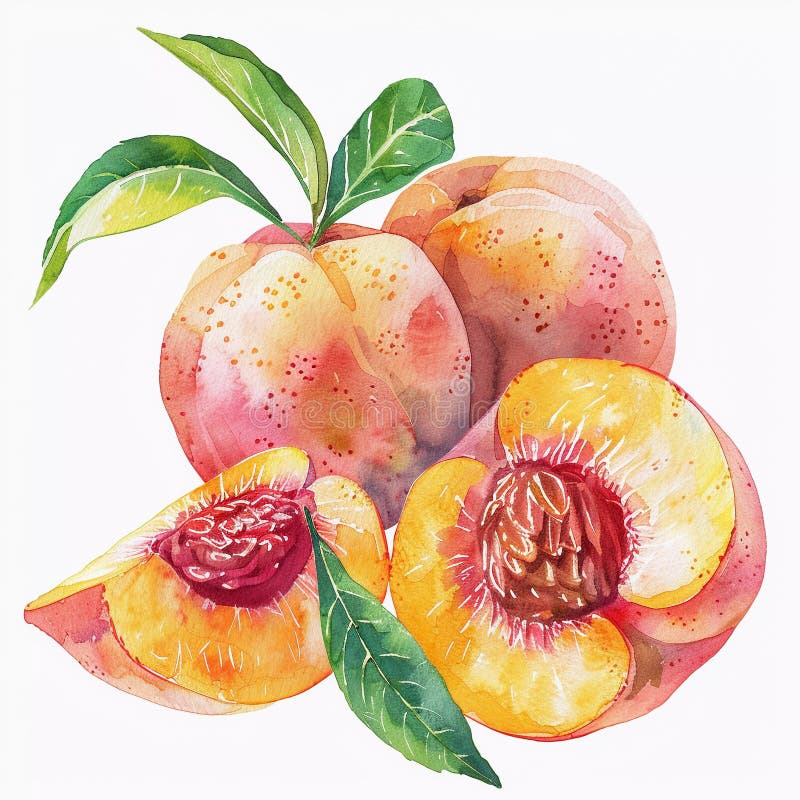 Composition Fig Fruit, Slice Isolated on White Background. Watercolor ...