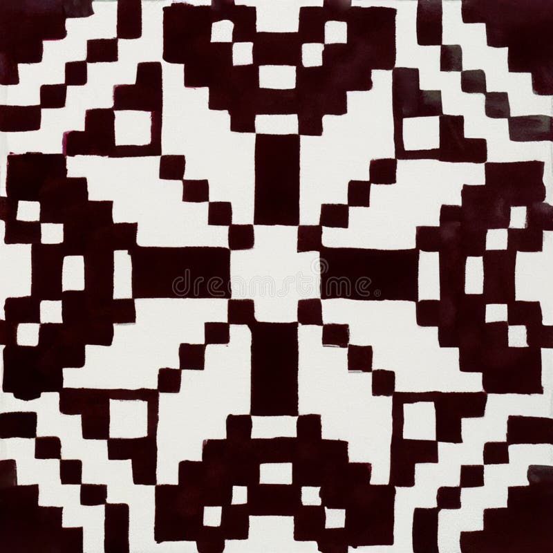 Watercolor Illustration of Portuguese Ceramic Tiles Pattern Stock ...