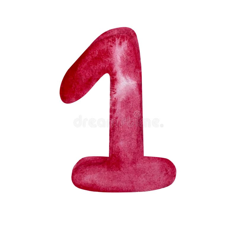 Watercolor Number One Stock Illustrations – 1,139 Watercolor Number One ...