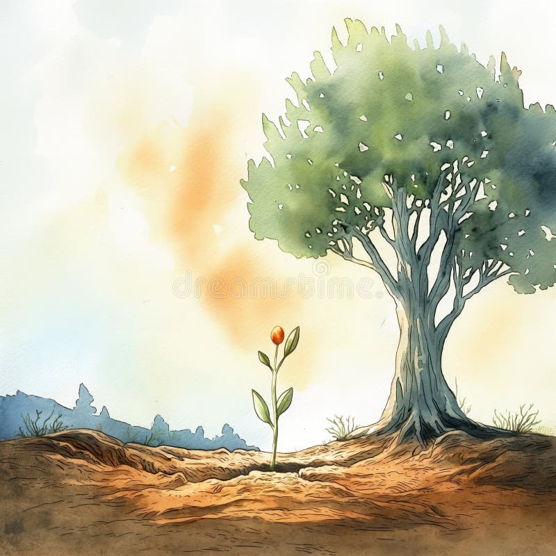 Mustard Seed Tree Drawing