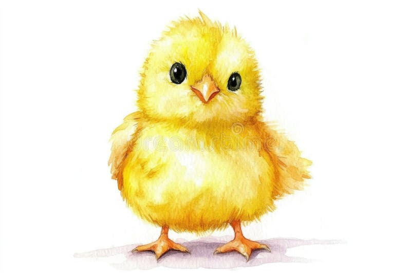 Watercolor Illustration of a Small Yellow Bird Stock Illustration ...