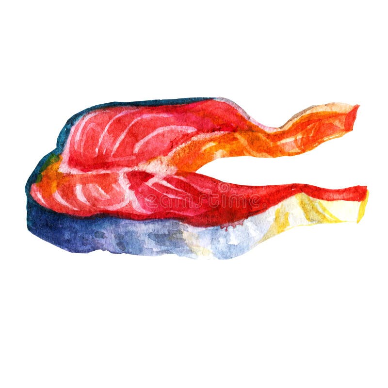 Watercolor Illustration. Smoked Dried Fish of Different Types. Stock ...