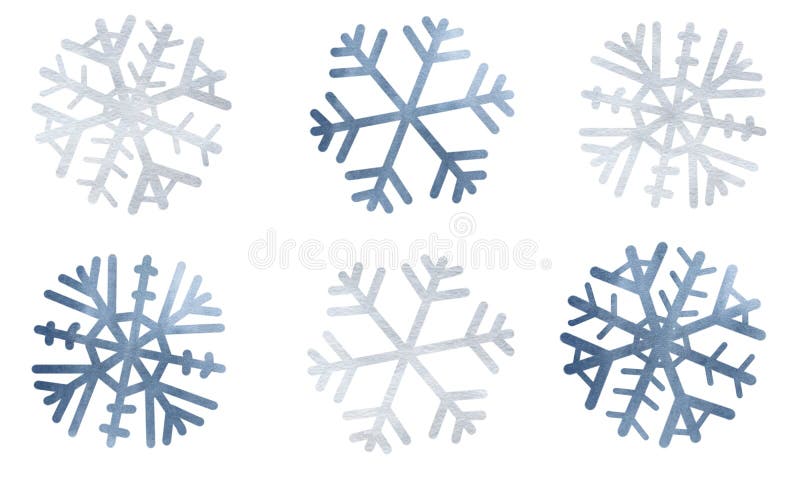 Watercolor Illustration. Snowflake Elements. Winter Elements Stock ...