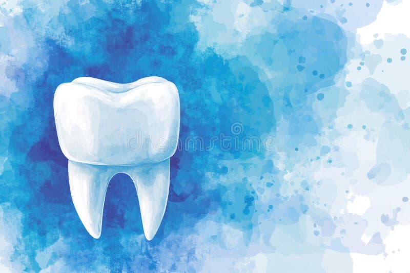 Watercolor Illustration Tooth Anatomy Blue Background Stock Photos ...