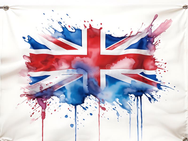 Watercolor Illustration of the Union Jack Flag Stock Illustration ...