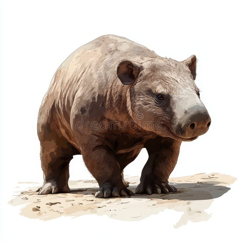 Watercolor Illustration of a Wombat. Digital Design with Watercolor ...