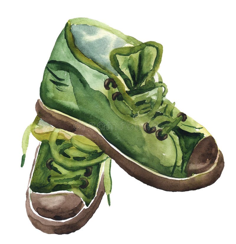 Watercolor Running Shoes Stock Illustrations – 234 Watercolor Running ...
