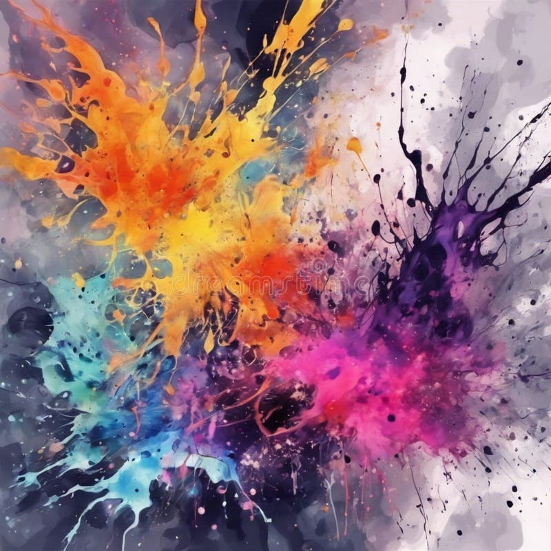 Watercolor of Ink Splash Background Stock Illustration - Illustration ...