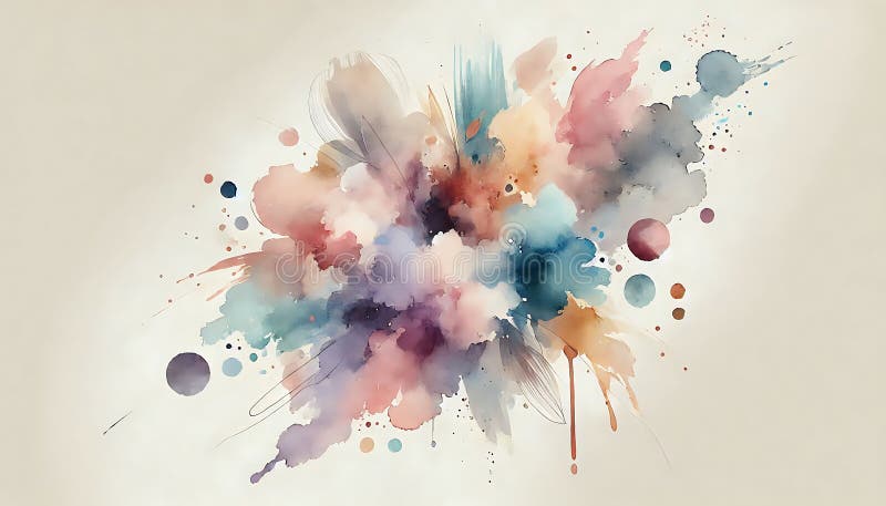 Watercolor-inspired Abstract Splashes in Pastel Tones Blended with ...