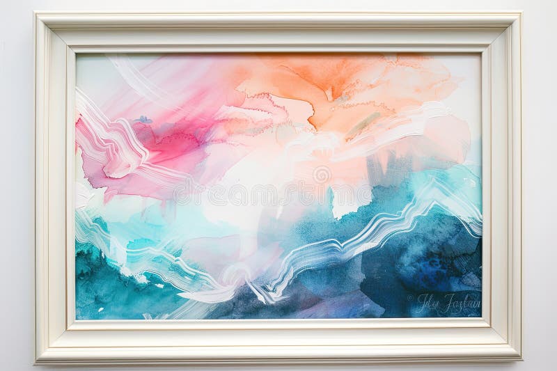 Watercolor-inspired Frame with Soft Pastel Hues Stock Illustration ...