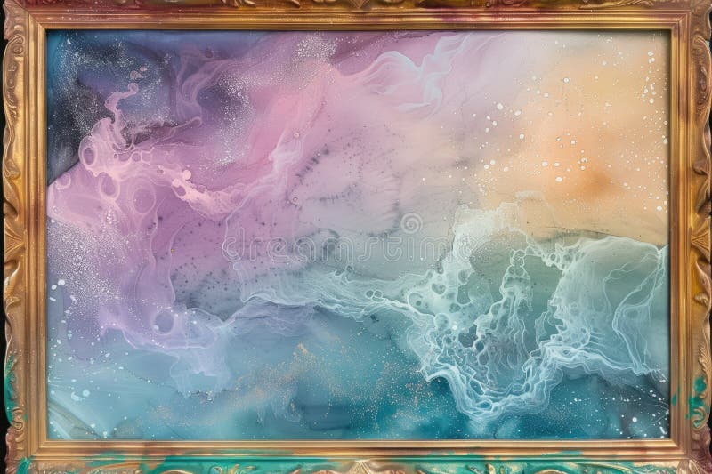 Watercolor-inspired Frame with Soft Pastel Hues Stock Illustration ...