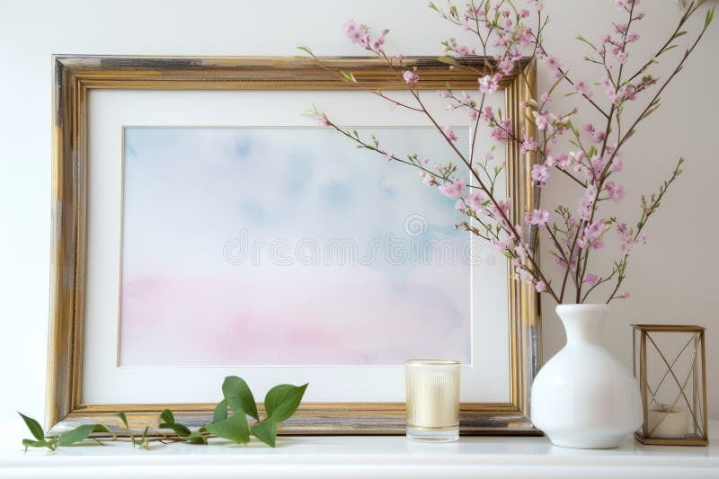 Watercolor-inspired Frame with Soft Pastel Hues Stock Illustration ...