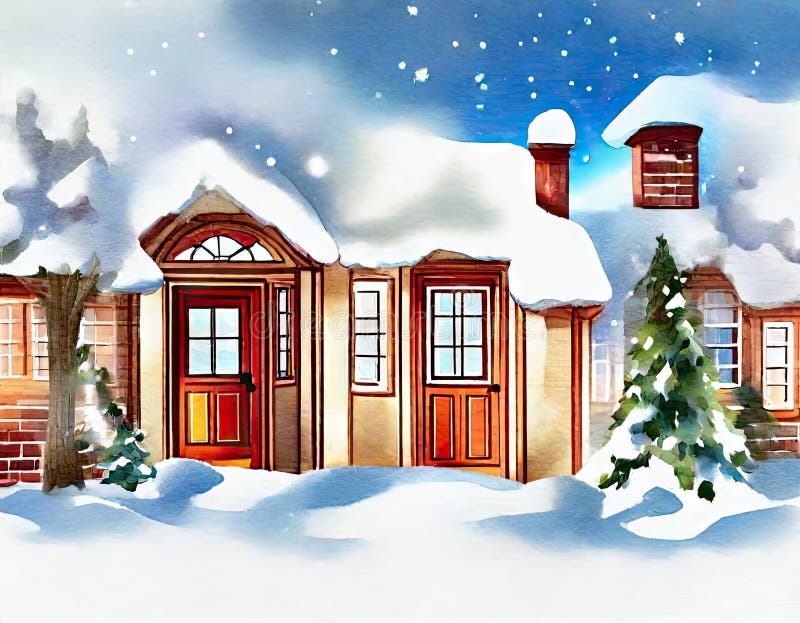 Watercolor of Isometric Low Poly Scene Stock Illustration ...