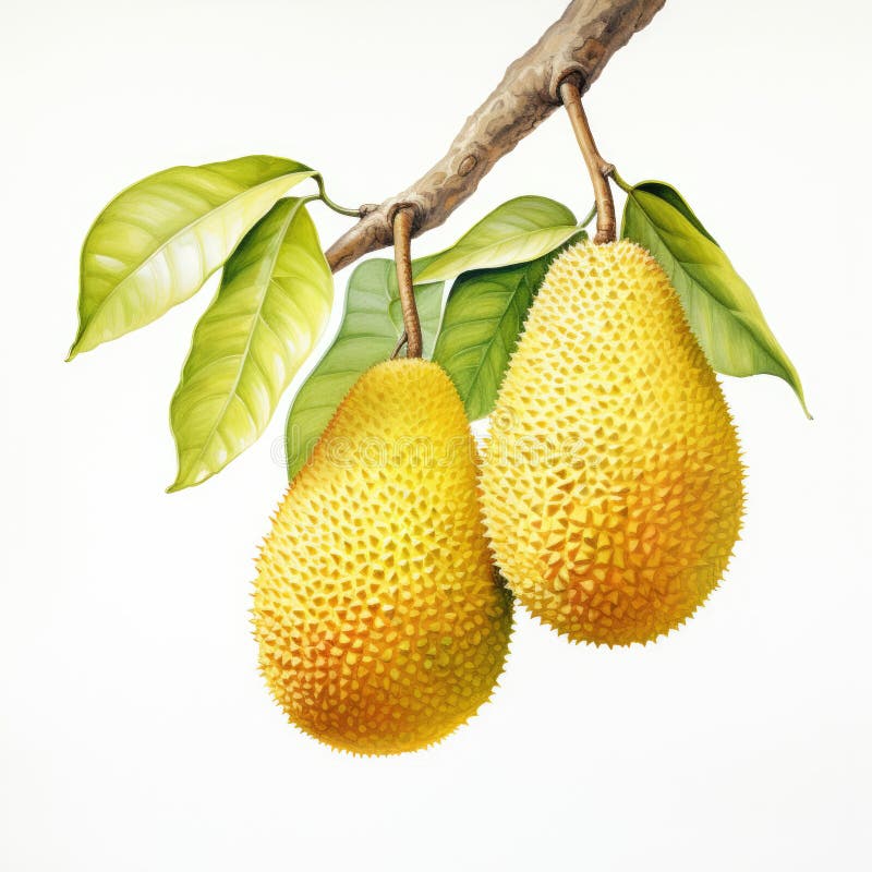 Watercolor jackfruit stock illustration. Illustration of brush - 328686504