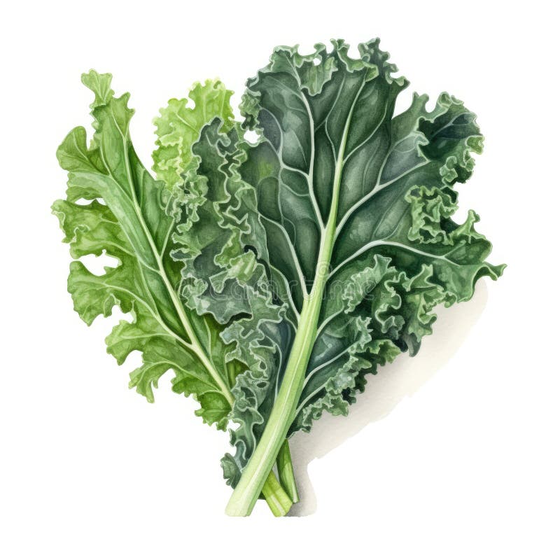 Watercolor kale stock illustration. Illustration of design - 328686545