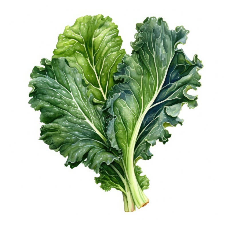 Watercolor kale stock illustration. Illustration of design - 328686555