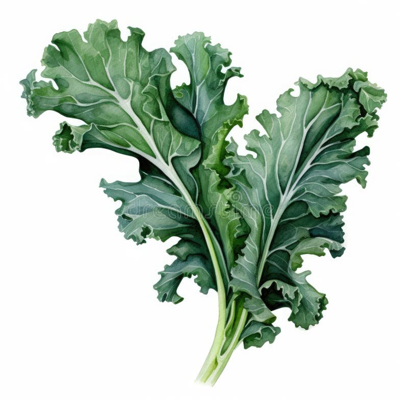 Watercolor kale stock illustration. Illustration of expression - 328686563