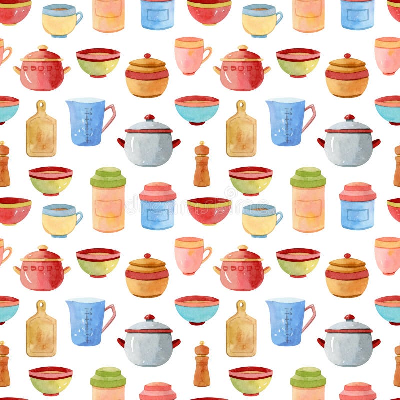 Watercolor Cooking Utensils Wallpaper Stock Illustrations – 28 ...