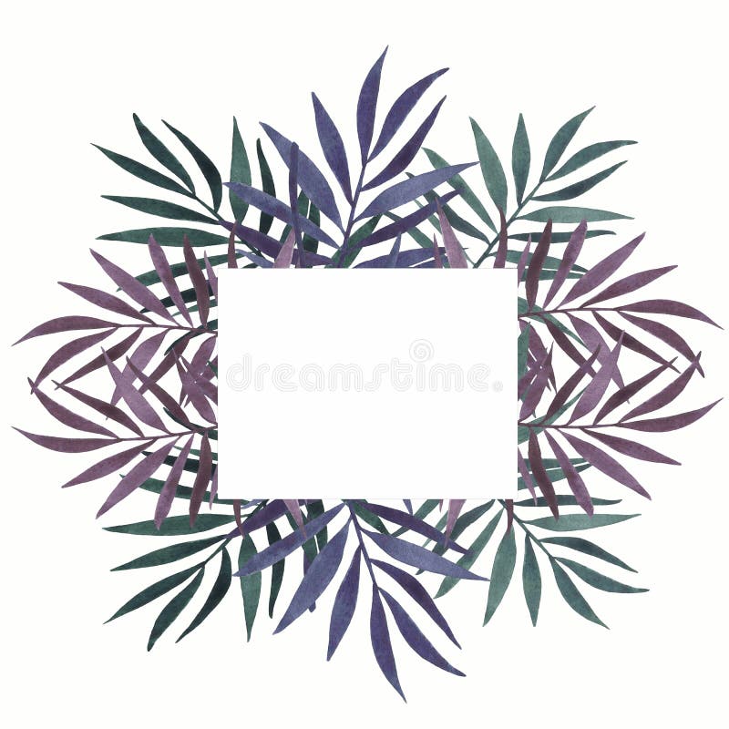Watercolor Leaf Frame with Space for Text Stock Photo - Image of leaf ...