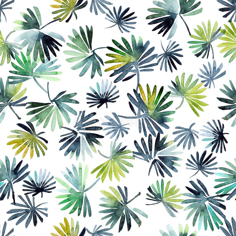 Watercolor leaves pattern stock illustration. Illustration of painting ...