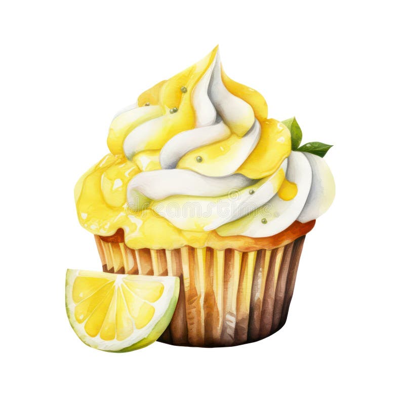 With Box Lemon Cupcake Character Cartoon Stock Vector - Illustration of ...