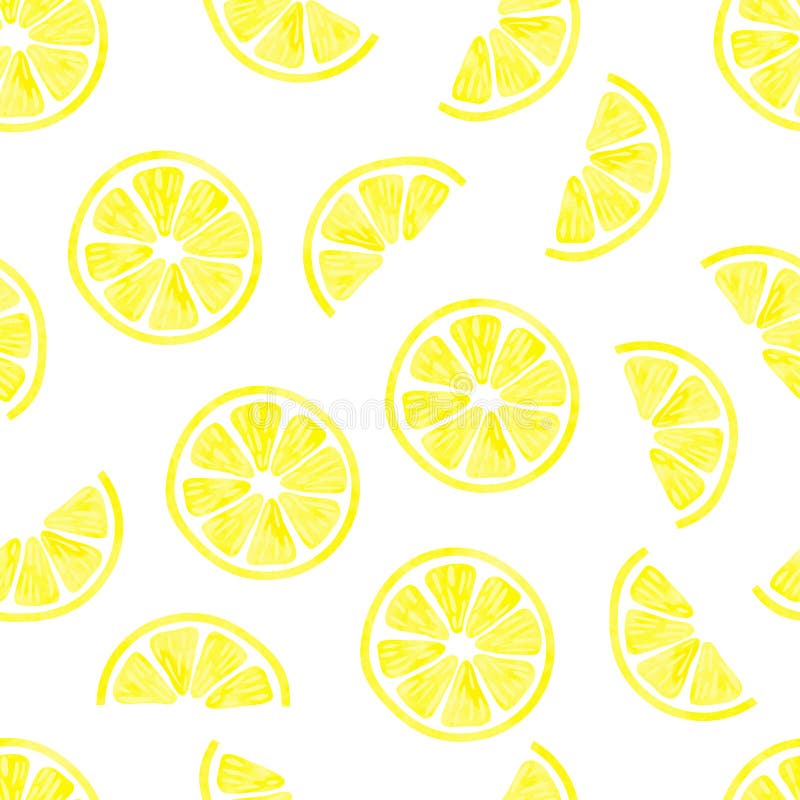Watercolor Lemon Seamless Pattern. Stock Vector - Illustration of color ...