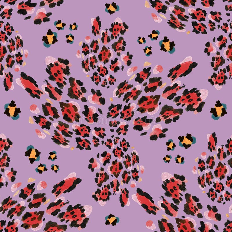 Watercolor Leopard Abstract Animal Print Seamless Texture Background ...