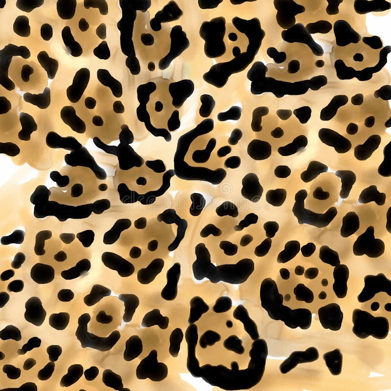 Watercolor Leopard Skin stock illustration. Illustration of decorative ...