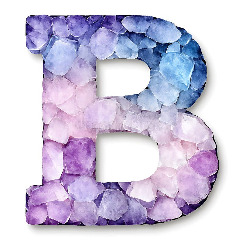 Watercolor Letter B Mosaic Texture Design Stock Illustration ...