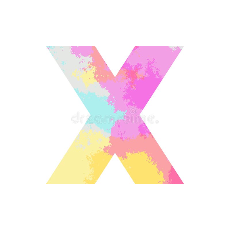 Watercolor X letter stock illustration. Illustration of drawing - 253181764