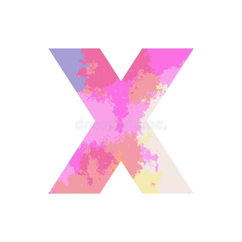 Watercolor X letter stock illustration. Illustration of creative ...