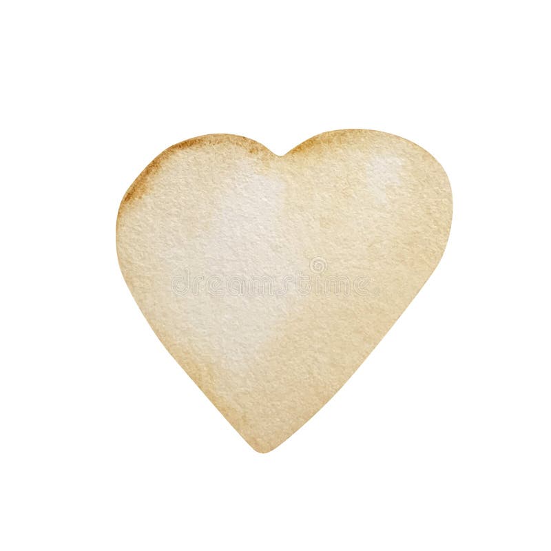Watercolor Light Beige Heart Stock Illustration - Illustration of ...