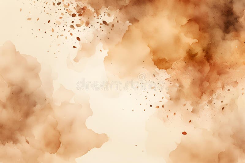 Watercolor Light Brown Dust Autumn Abstract Background Stock ...