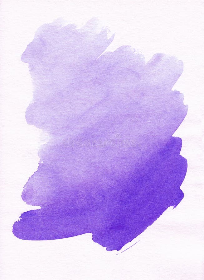 Watercolor Light Violet Spot On White Background With Space For Text