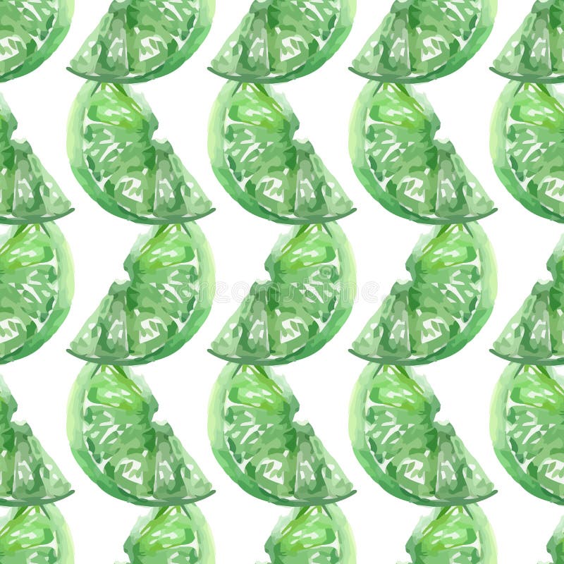 Watercolor lime pattern. stock illustration. Illustration of diet ...