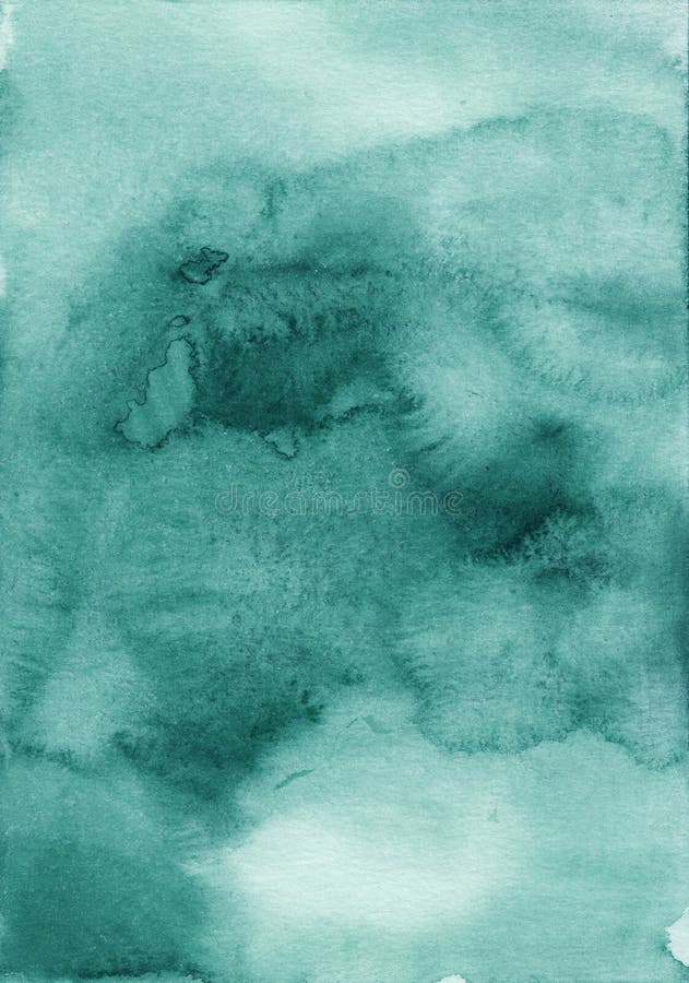 Watercolor Liquid Deep Sea Green And White Background Texture