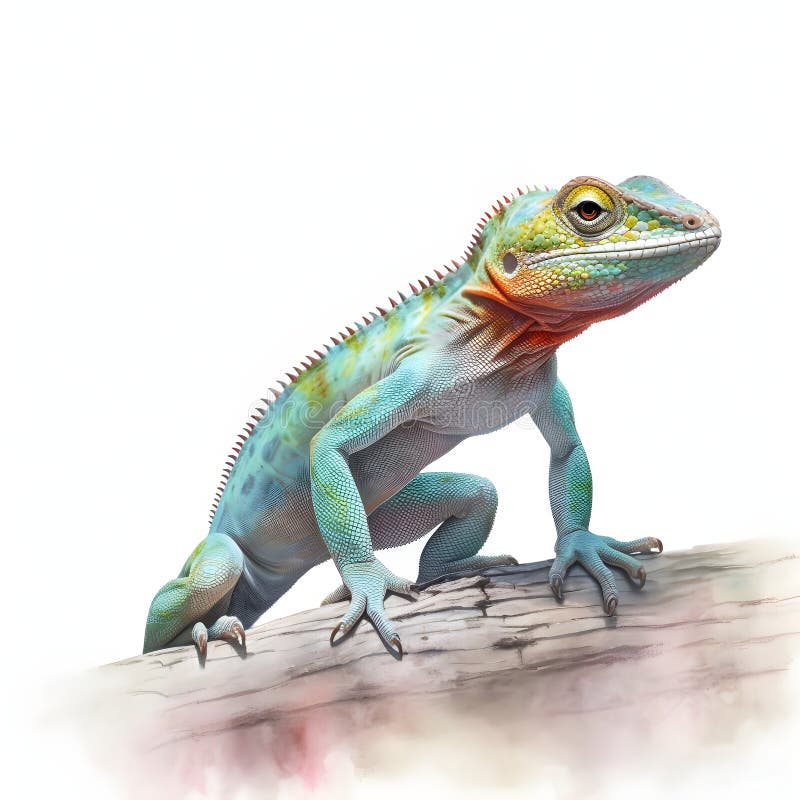 Watercolor Lizard Animal Illustration Isolated on White Background ...
