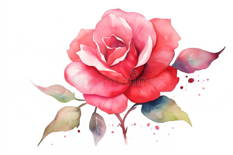 Watercolor Lolla Rosa Isolated Stock Illustration - Illustration of ...