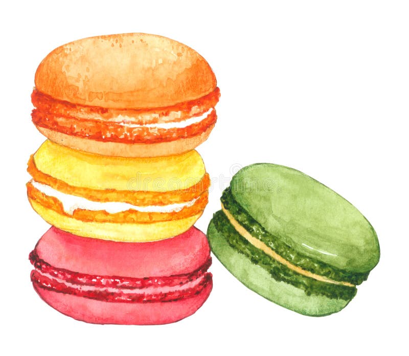 Package And Macaroon. Outline Drawing Of The Packaging For The Products ...
