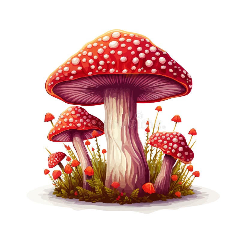 Red Toadstool Mushroom Amanita Muscaria Fungi Nature Fungi Isolated on ...