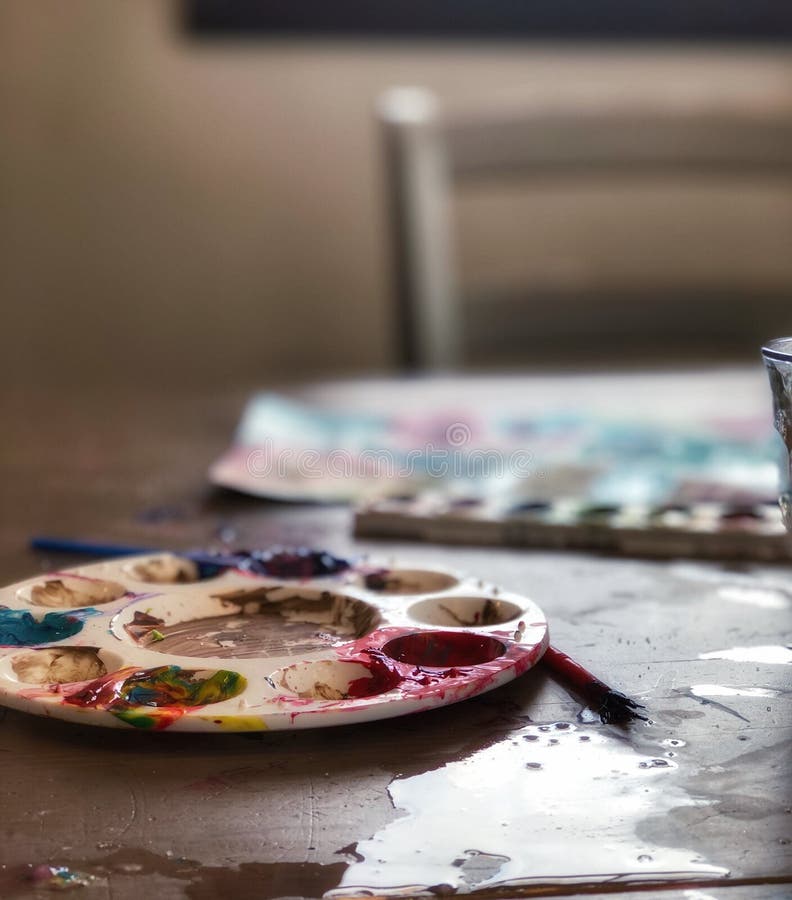 Watercolor stock image. Image of messy, painting, childhood - 137266551